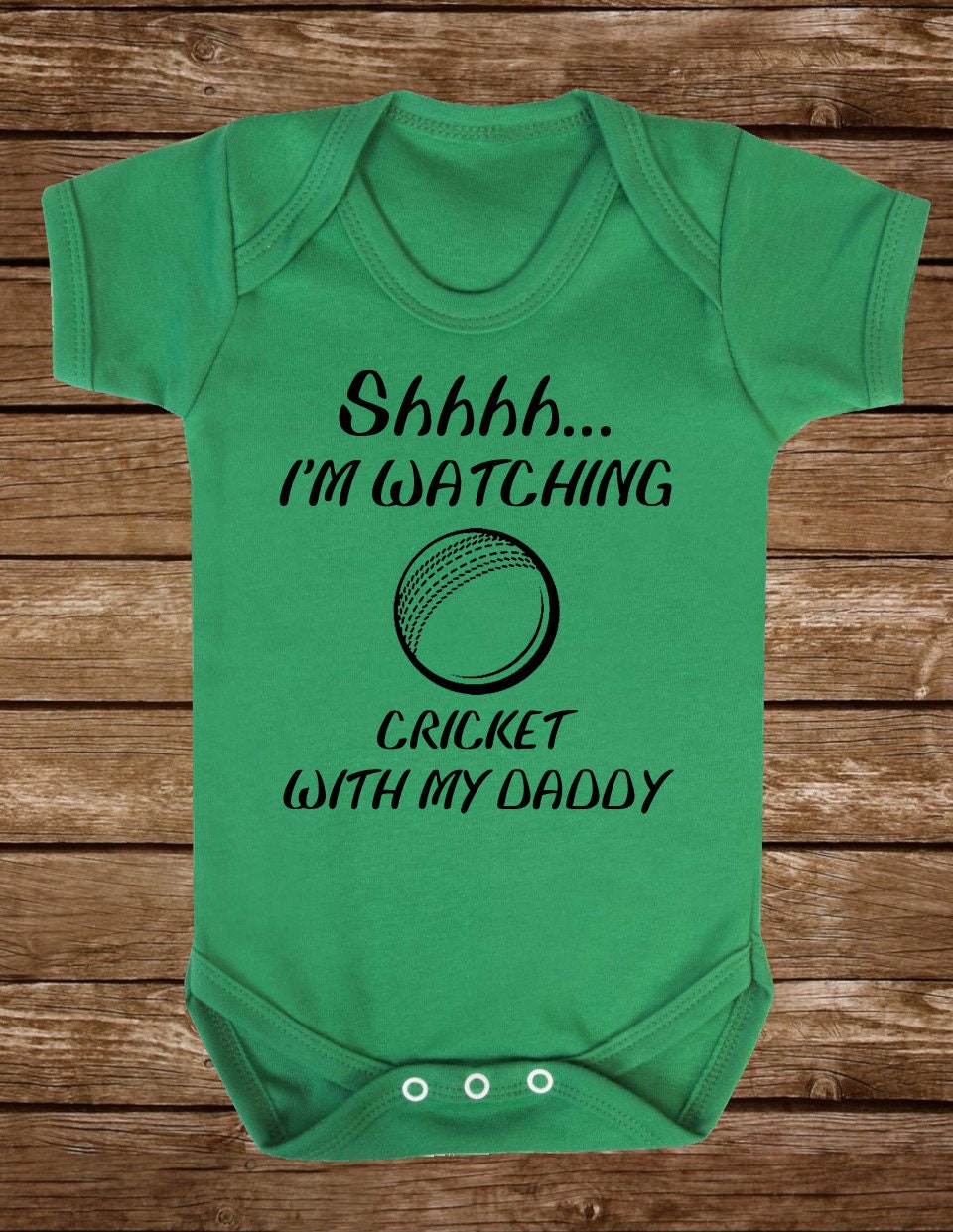 Shhh... I'm Watching Cricket With My Daddy Baby Grow | Etsy UK