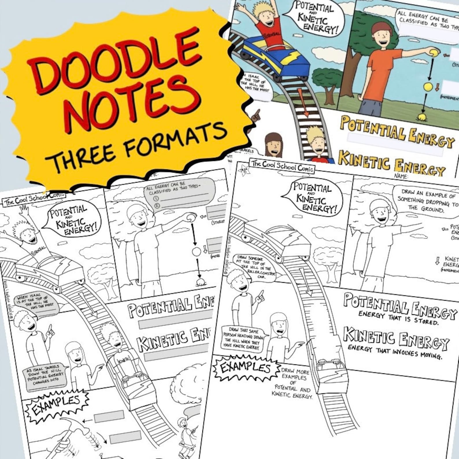 Potential and Kinetic Energy Comic (complete Lesson Plan) - Etsy