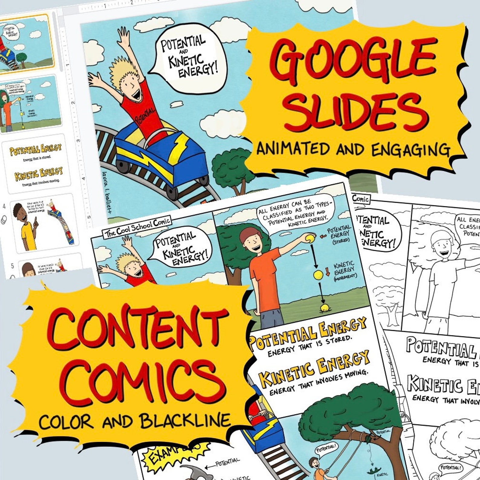 Potential and Kinetic Energy Comic (complete Lesson Plan) - Etsy