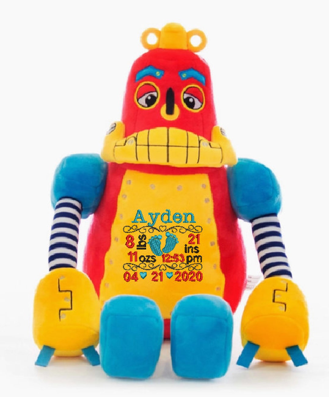 Personalized Embroidered Cubbies Signature Robot, Stuffed Animal ...