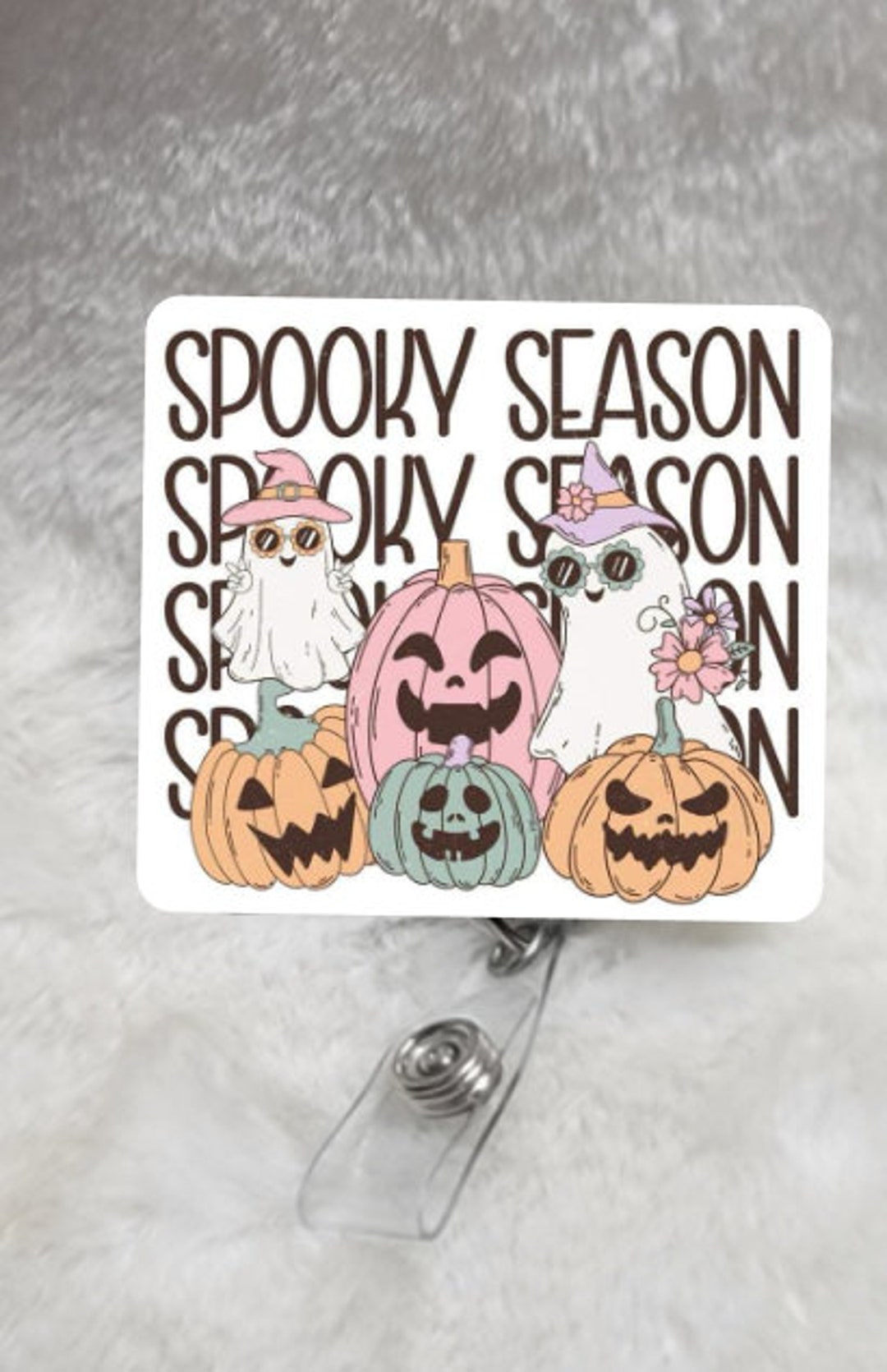 Halloween, Spooky Season, Ghosts, Badge Reel, Retractable ...