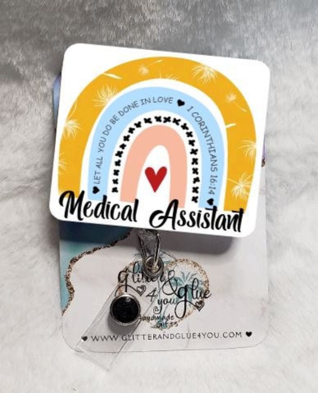 Boho Rainbow Medical Assistant, Badge Reel, Retractable Interchangeable ...