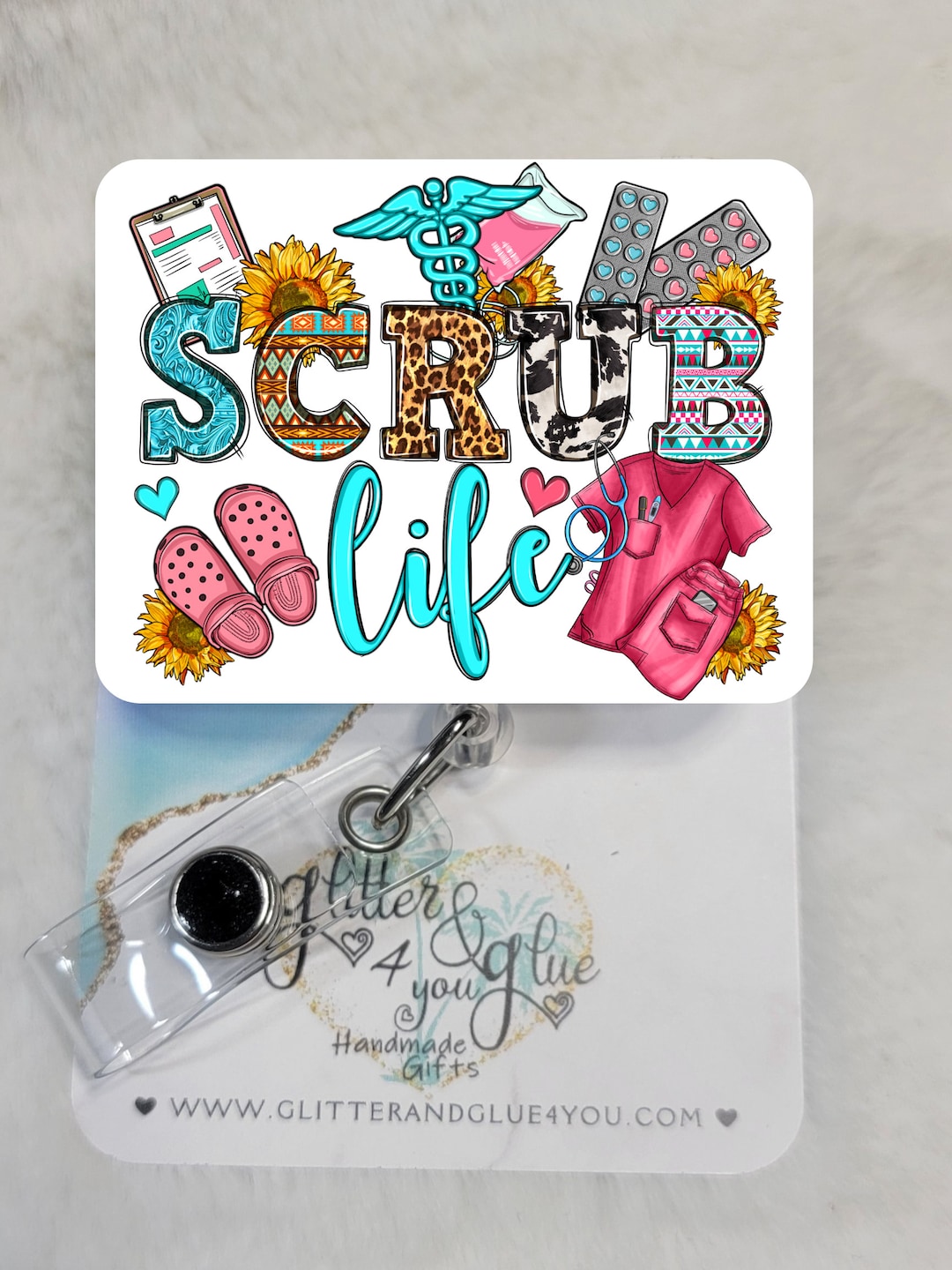 Country Western Scrub Life, Nurse Badge Reel, Retractable ...