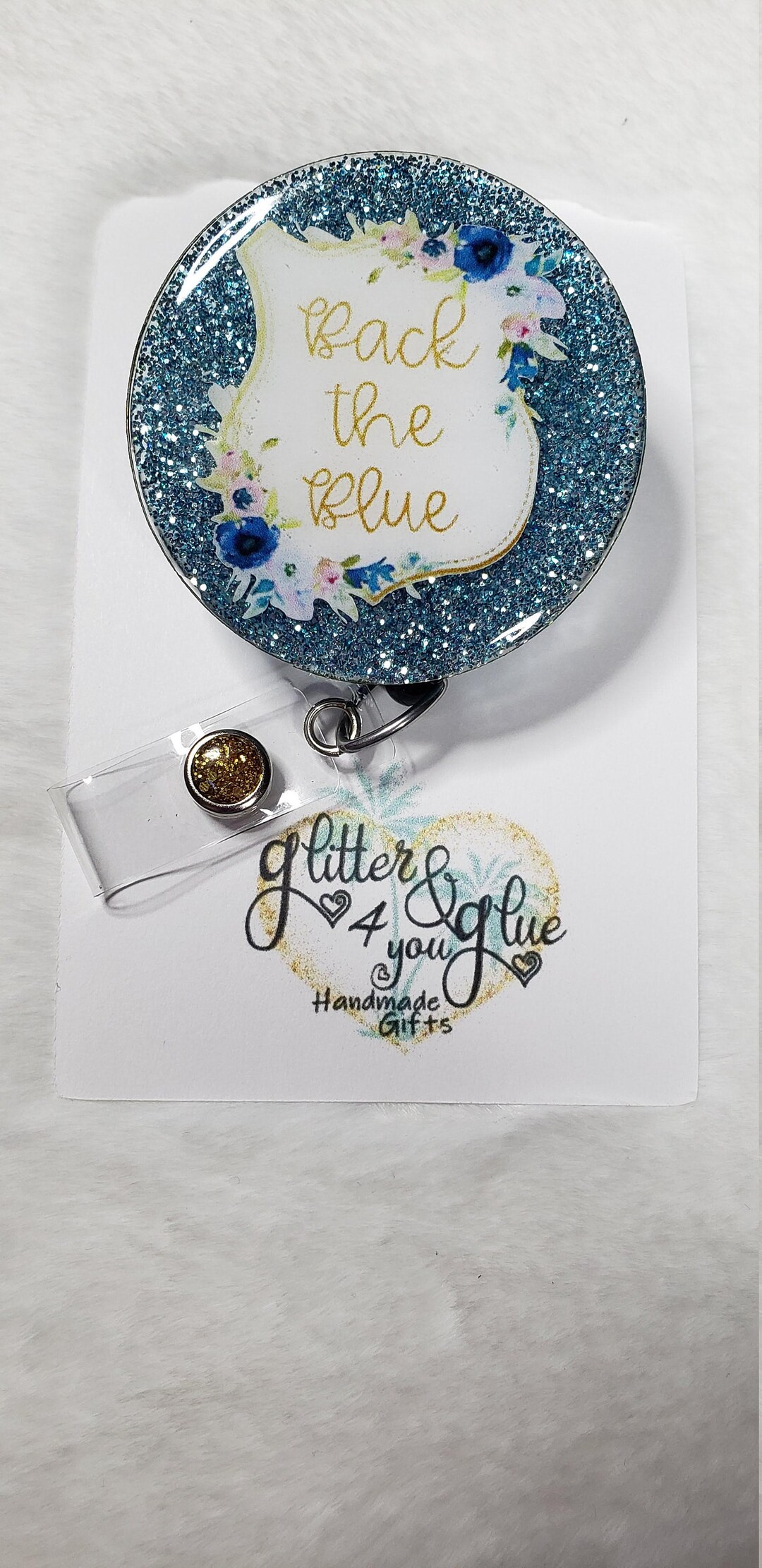 Interchangeable Badge Reel, Back the Blue, Police Retractable Custom ...