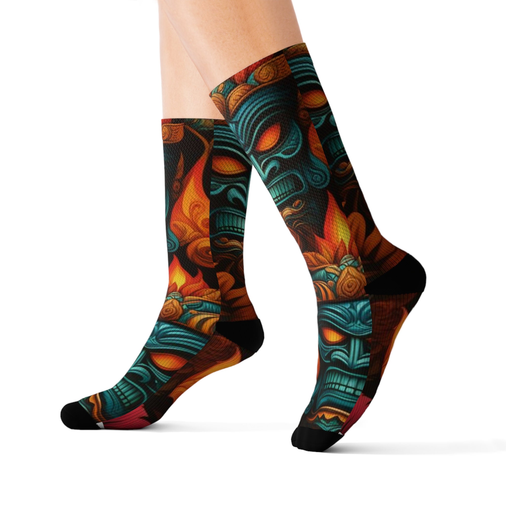 Crazy Cool Flaming Tiki God Socks Are Perfect for Any Occasion. - Etsy