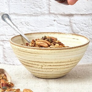 Ceramic Soup Bowl, Rustic Pottery Breakfast Bowl, Stoneware Cereal Bowl ...