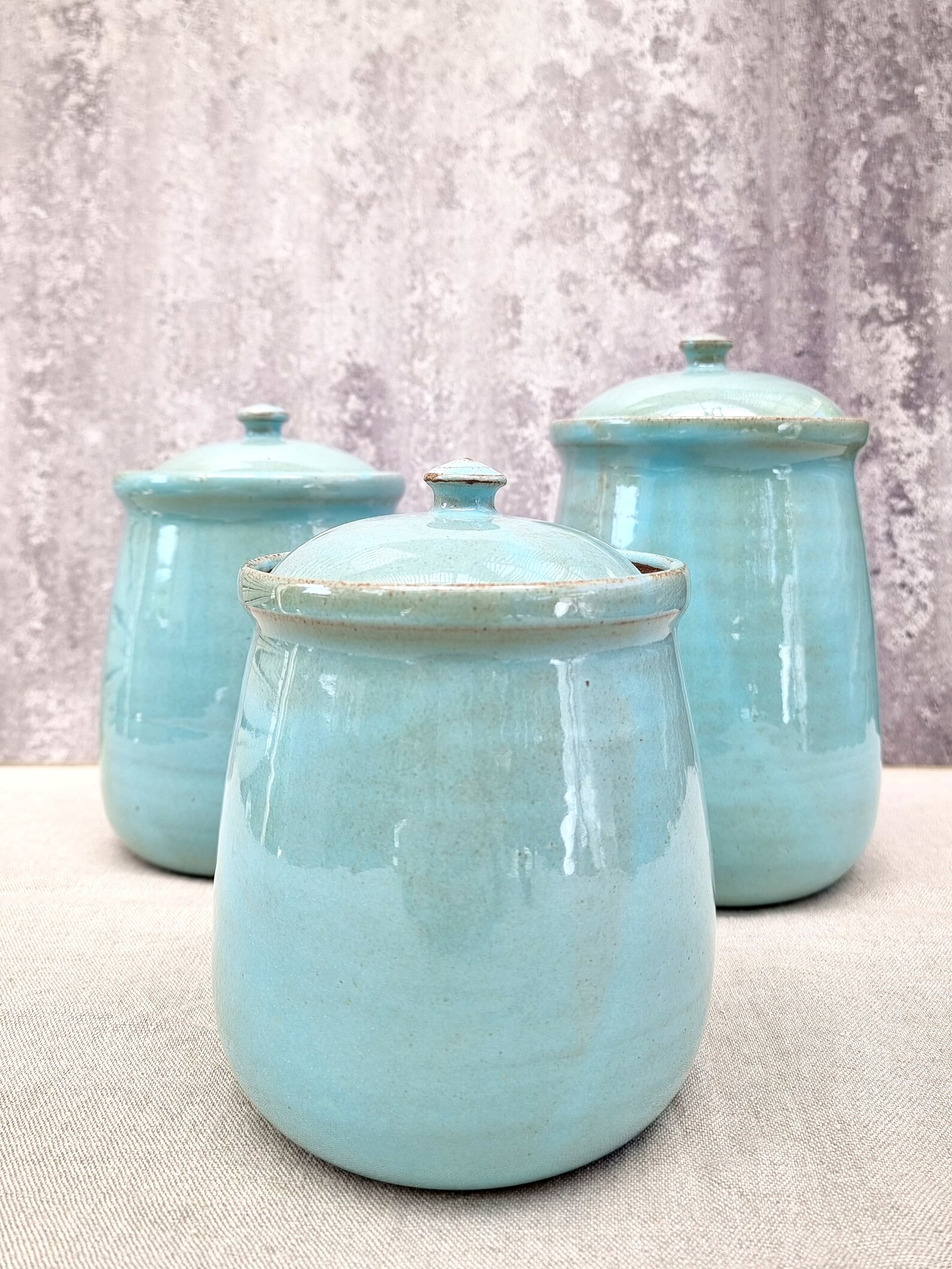 3 Turquoise Canister Set for Flour Sugar and Coffee/tea - Etsy