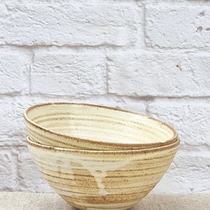 Ceramic Soup Bowl, Rustic Pottery Breakfast Bowl, Stoneware Cereal Bowl ...