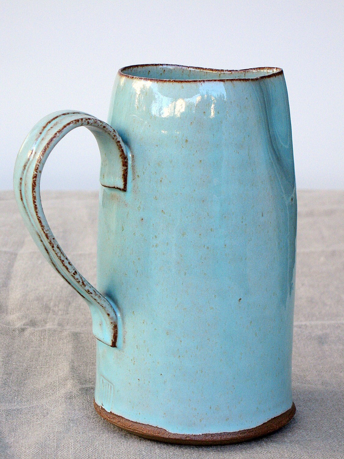 Ceramic Pitcher Vase Farmhouse Ceramic Pitcher Flowers Lover - Etsy