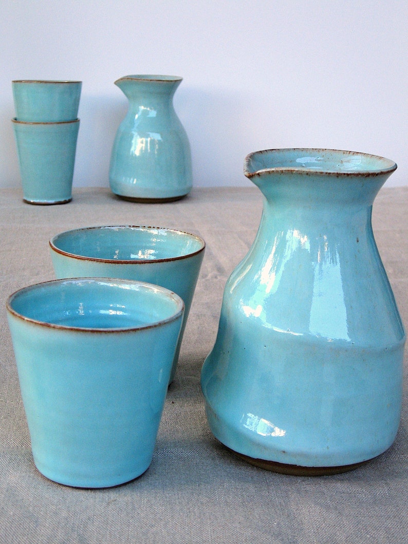 Turquoise Carafe, Water Carafe, Bedside Carafe, Ceramic Wine Carafe - Etsy