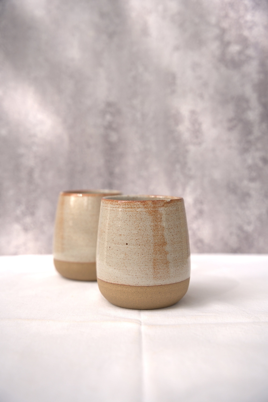 Rustic White Pottery Mug, Ceramic Speckled White Mug, Ceramic Tumbler ...