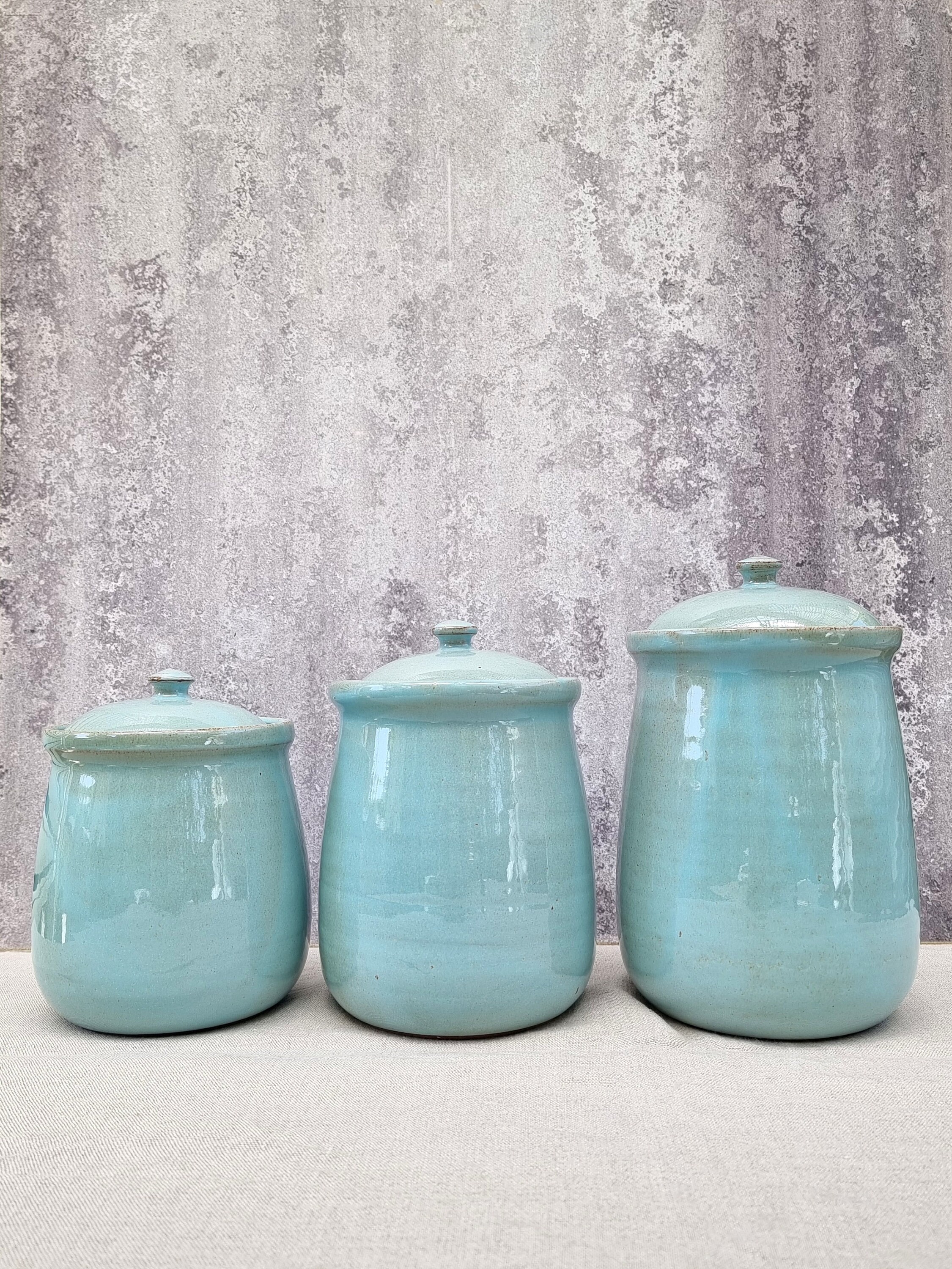 3 Turquoise Canister Set for Flour Sugar and Coffee/tea - Etsy