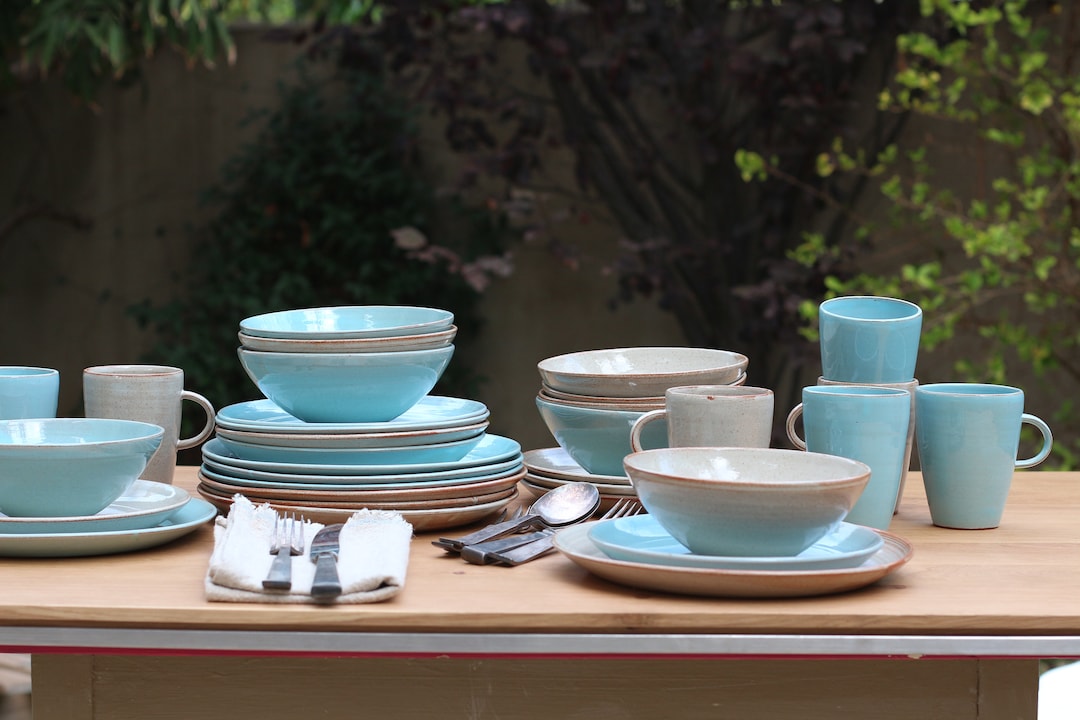 Stoneware Dinnerware Set, Mix and Match Dinnerware Set, Pottery ...