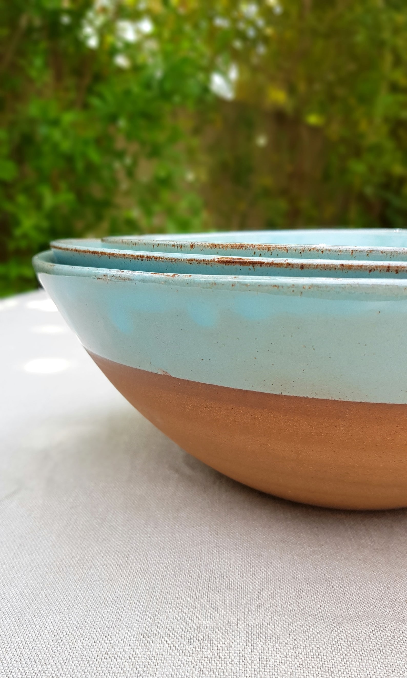 Large Ceramic Serving Bowls Handmade Turquoise Large - Etsy