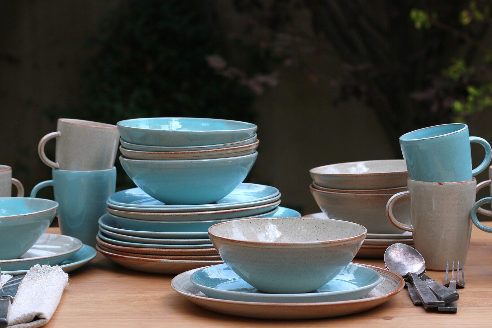 Mix and Match Dinnerware Set for 6 Pottery Dinnerware | Etsy