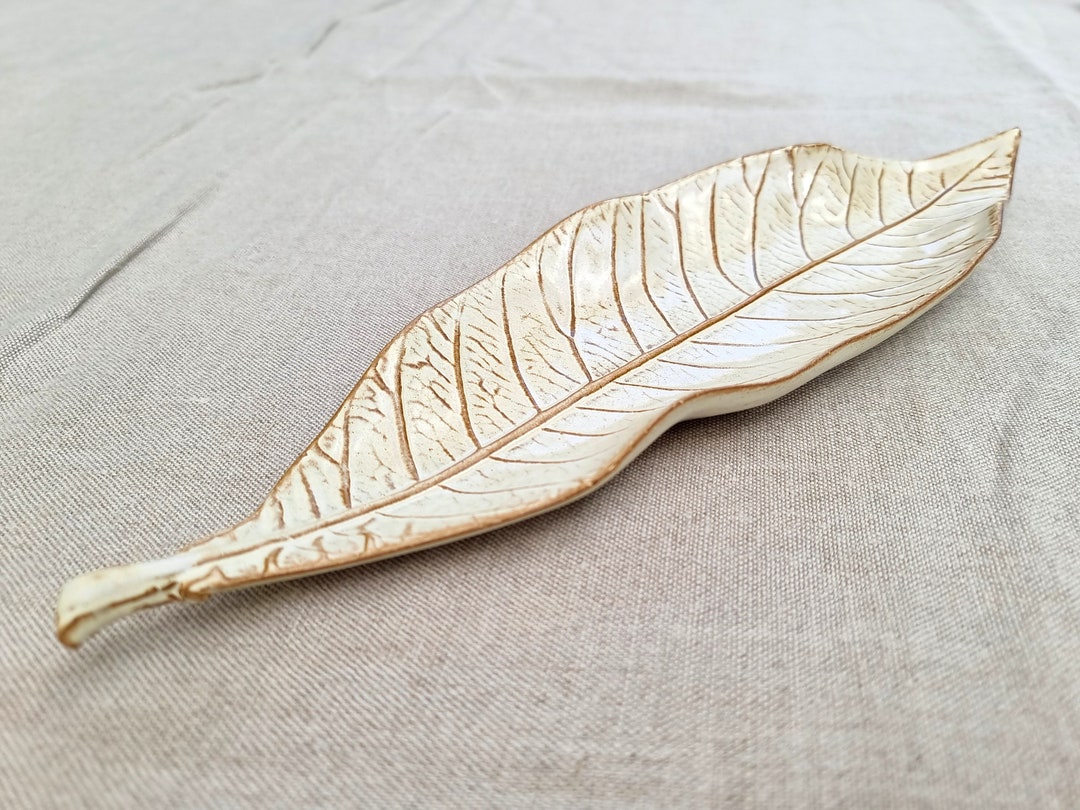 Ceramic Leaf Plate, Leaf Shaped Dish, Handmade Ring Dish, Jewelry ...