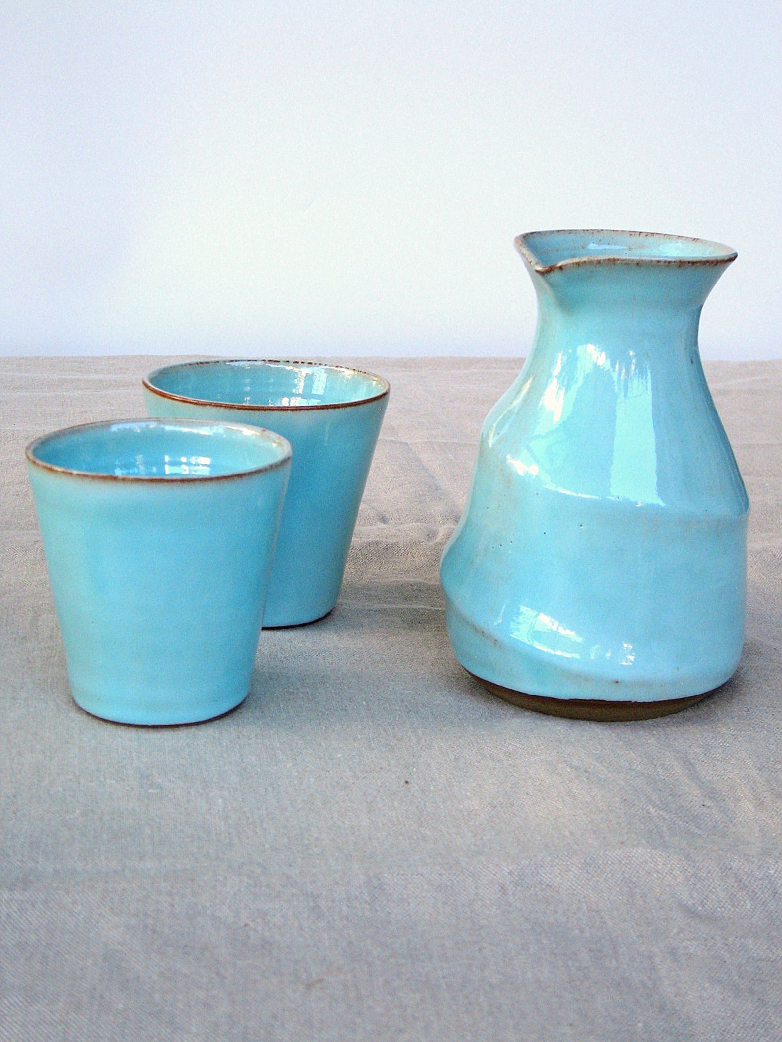 Turquoise Pottery Mug Ceramic Coffee Mug Tumbler Light Blue - Etsy