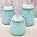 3 Turquoise Canister Set for Flour Sugar and Coffee/tea - Etsy