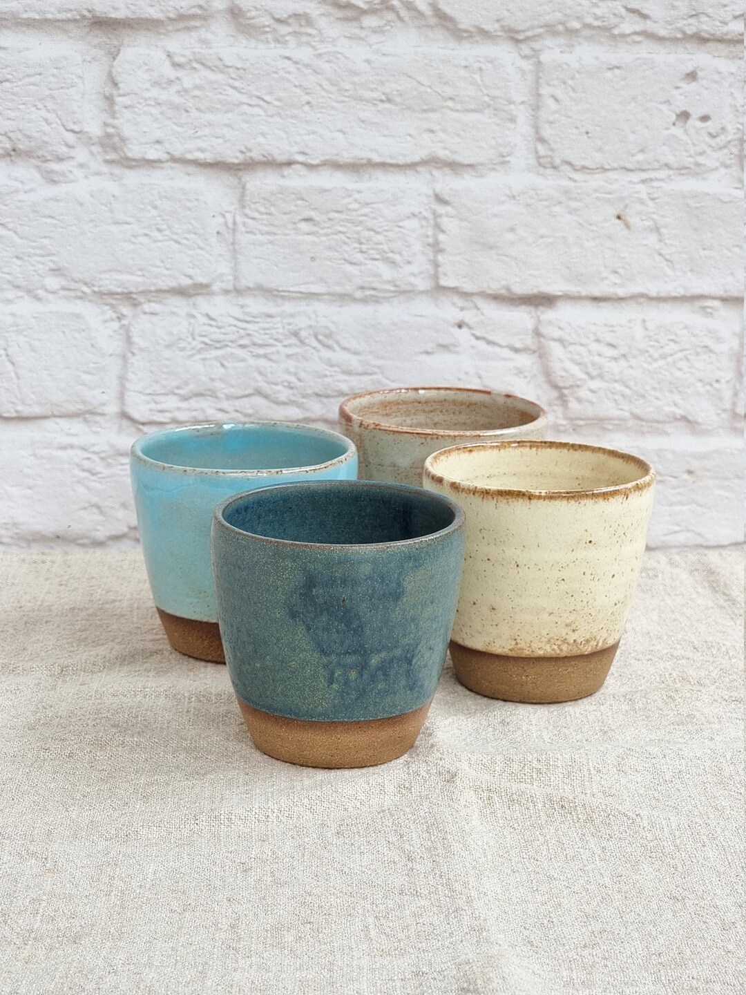 Cappuccino Cup, Pottery Rustic Cups Partly Unglazed, Cappuccino Set - Etsy