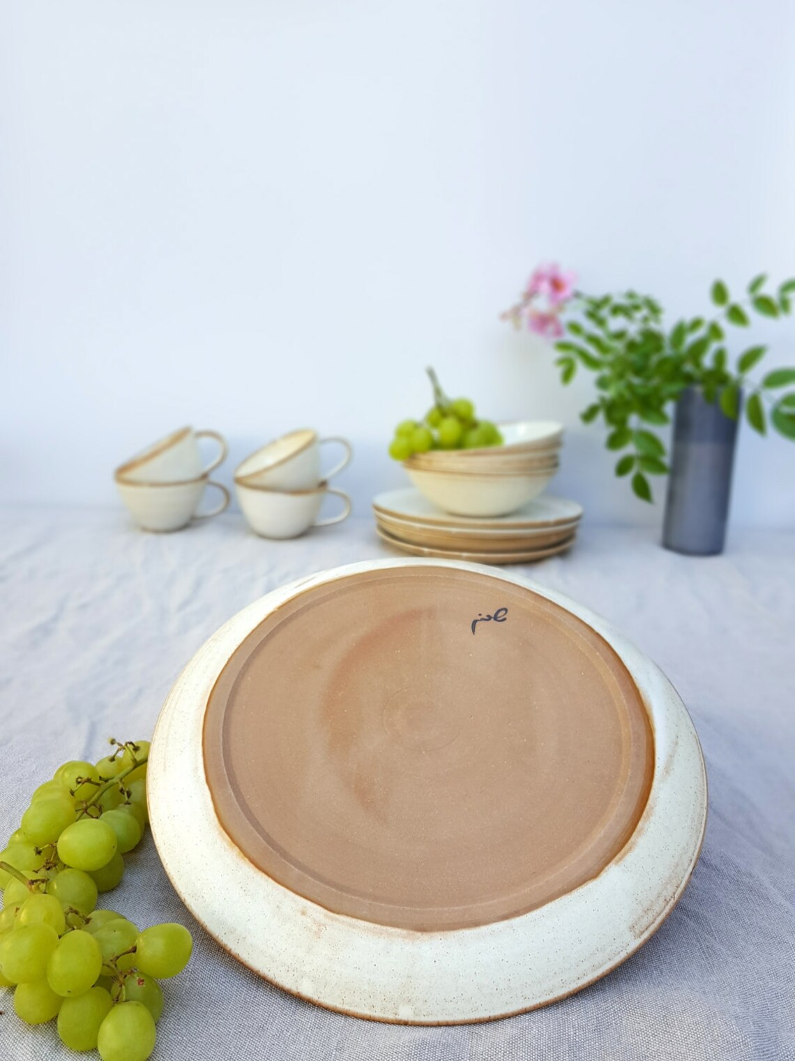 Handmade Creamy White Ceramic Dinner Plate, Rustic Earthy Style - Etsy