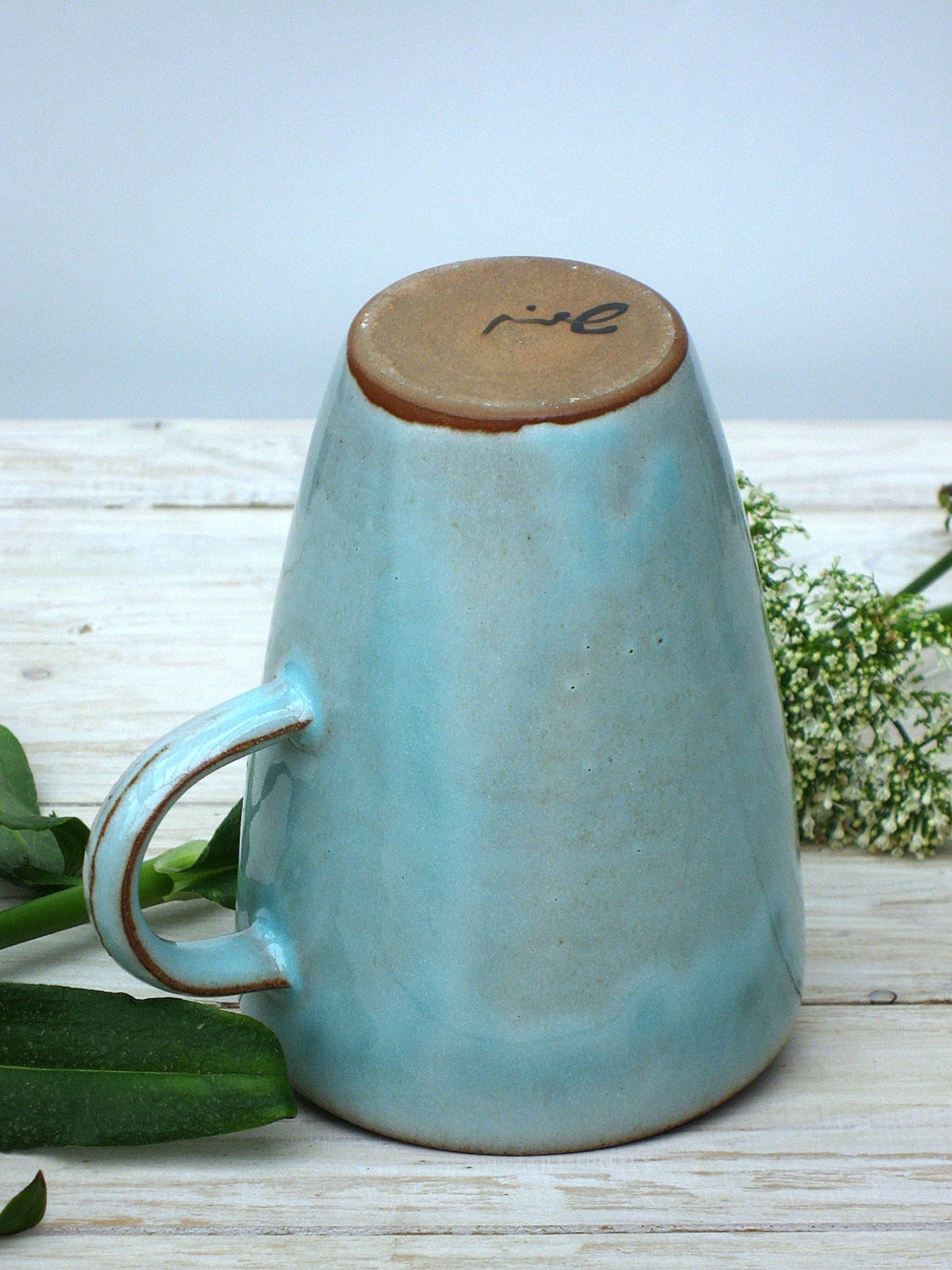 Handmade Pottery Mug, Turquoise Ceramic Coffee Cup, 12 Oz - Etsy
