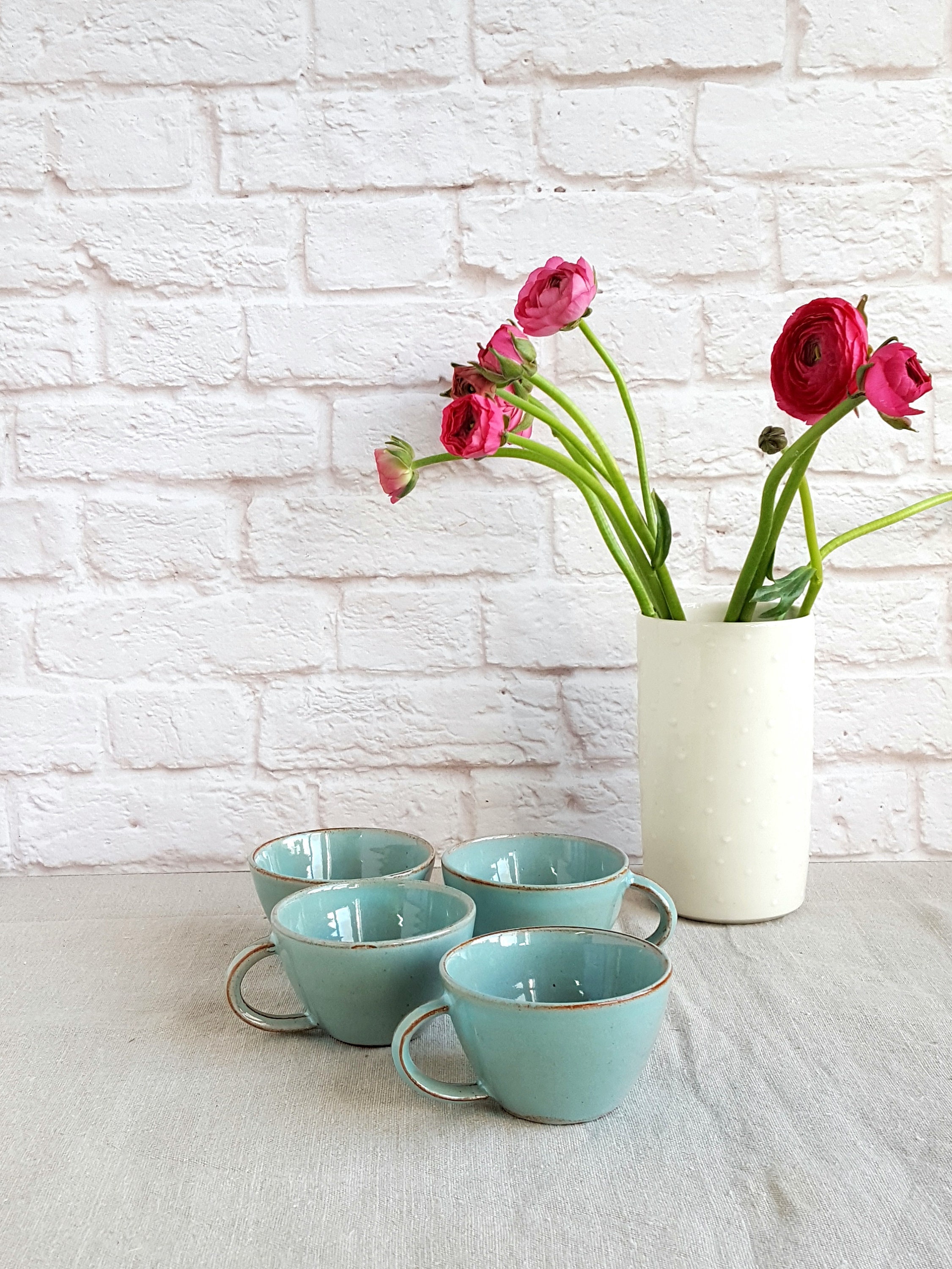 Cappuccino Mug Turquoise Cappuccino Cup Ceramic Mug | Etsy