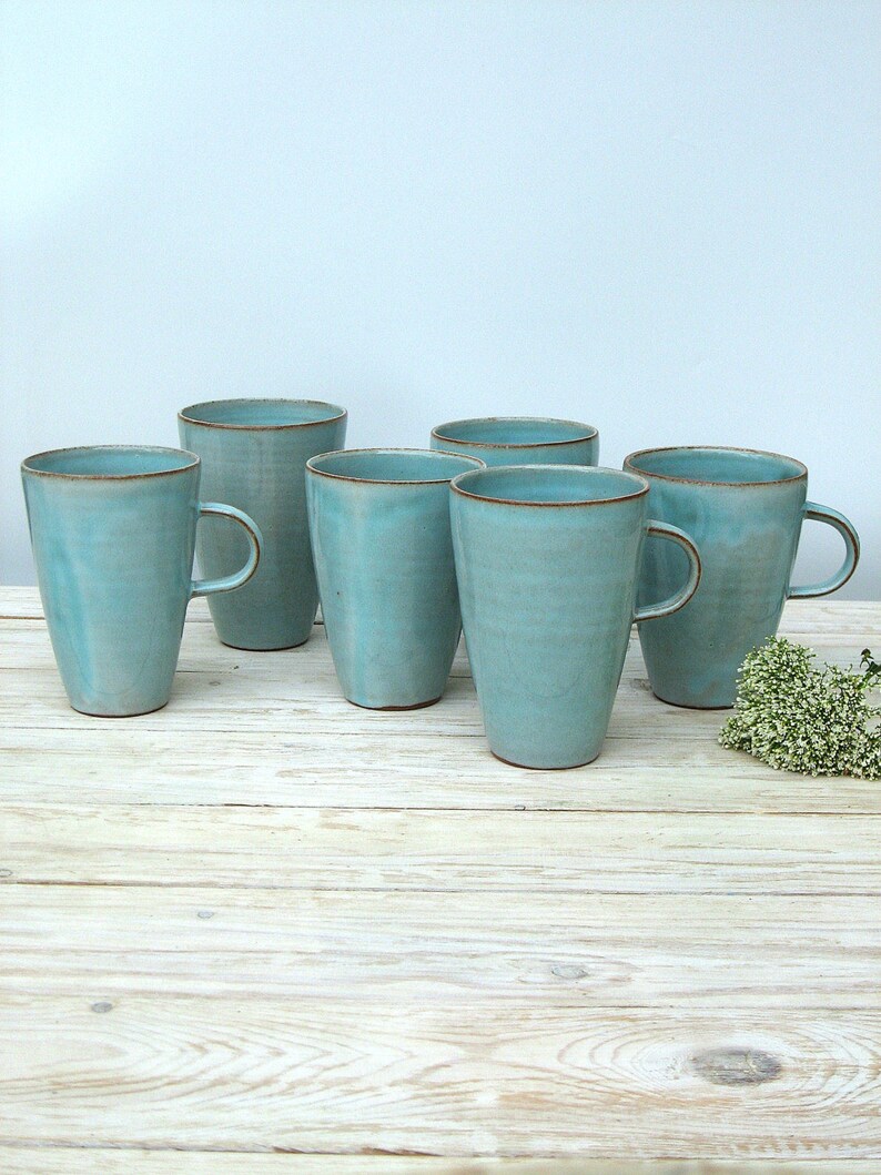Turquoise Coffee Mug, Large Coffee Mug, Tall Coffee Mug, Large Tea Mug ...