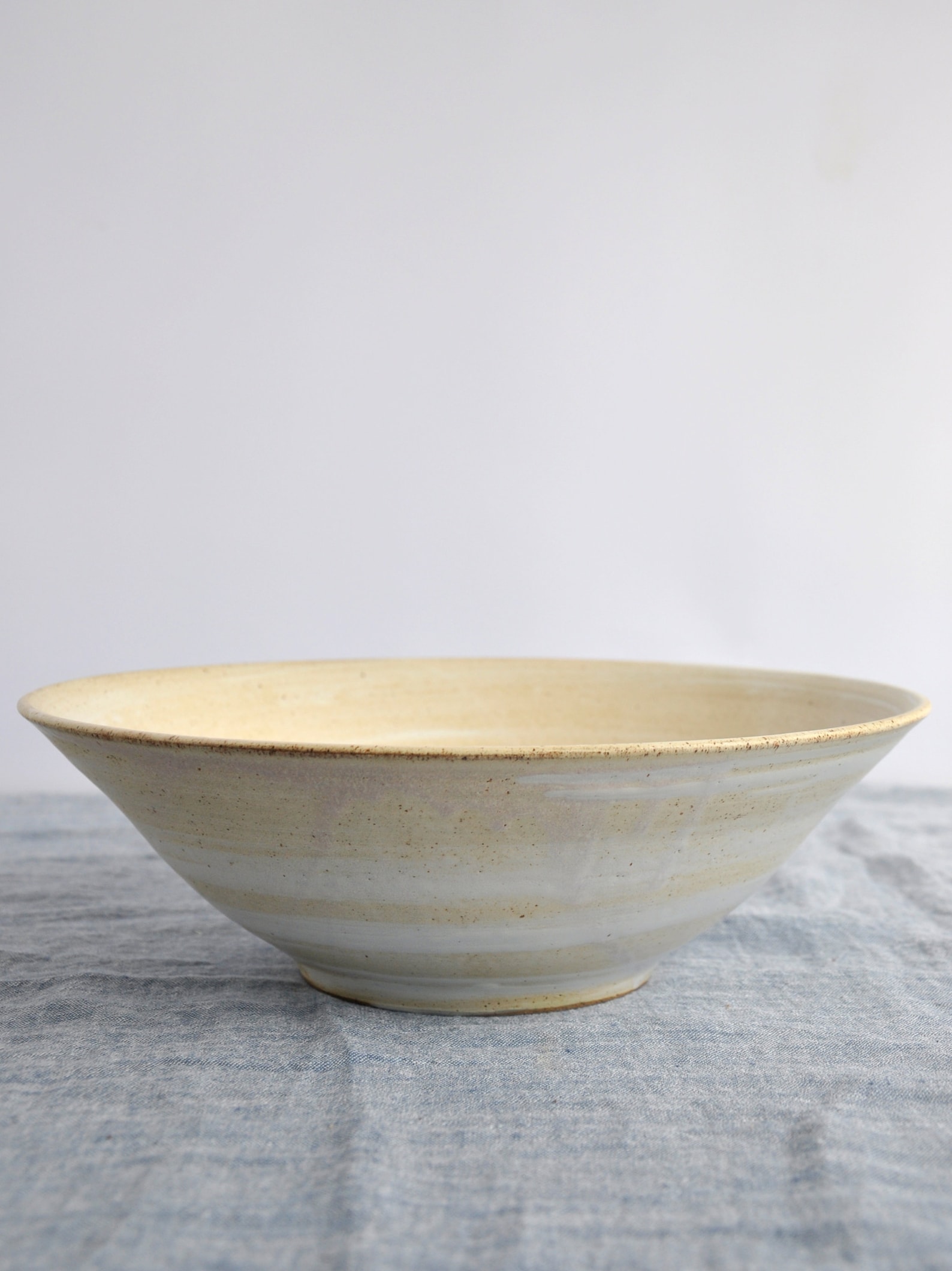 Large Stoneware Bowl White Pottery Decorative Bowl Ceramic - Etsy