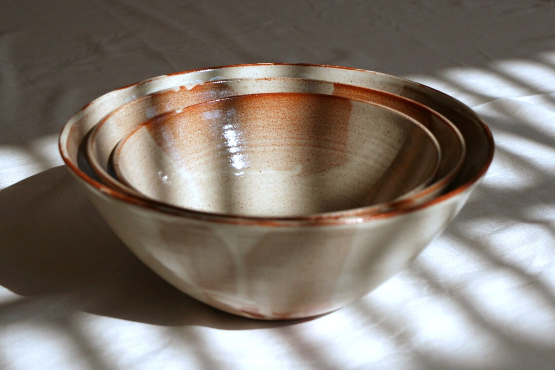 Nesting Bowls Ceramic Large Pottery Bowls Nesting Bowl Set | Etsy