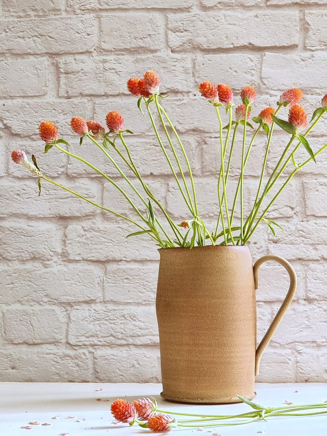 Stoneware Pitcher, Farmhouse Pitcher, Handmade Ceramic Pitcher, Water ...