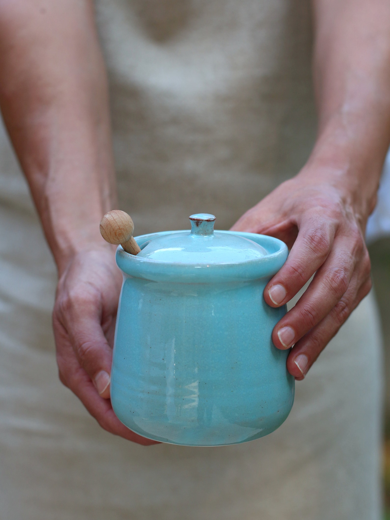 Salt Cellar With Lid Ceramic Honey Jar Pottery Sugar Jar - Etsy
