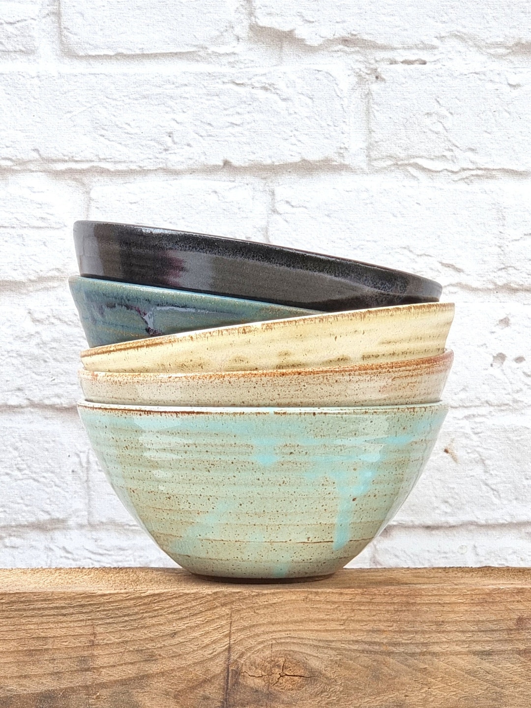 Ceramic Soup Bowl, Rustic Pottery Breakfast Bowl, Stoneware Cereal Bowl ...