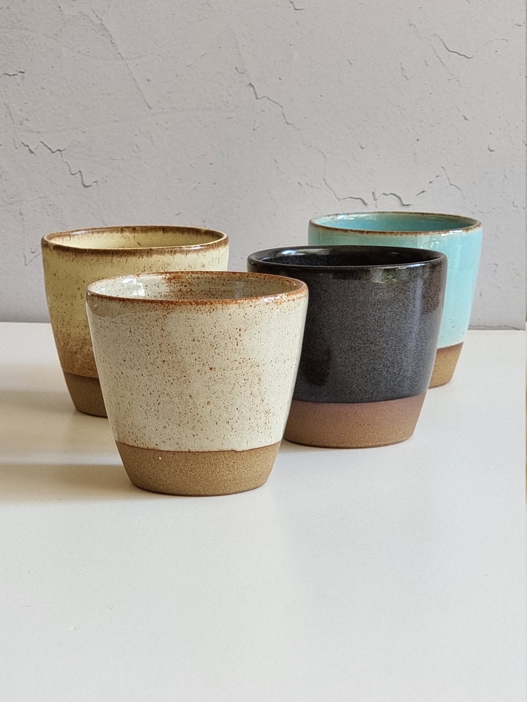 4 Cups Gift Set, Wine Tumblers, Set of 4 Mugs, Handmade Coffee Mugs - Etsy