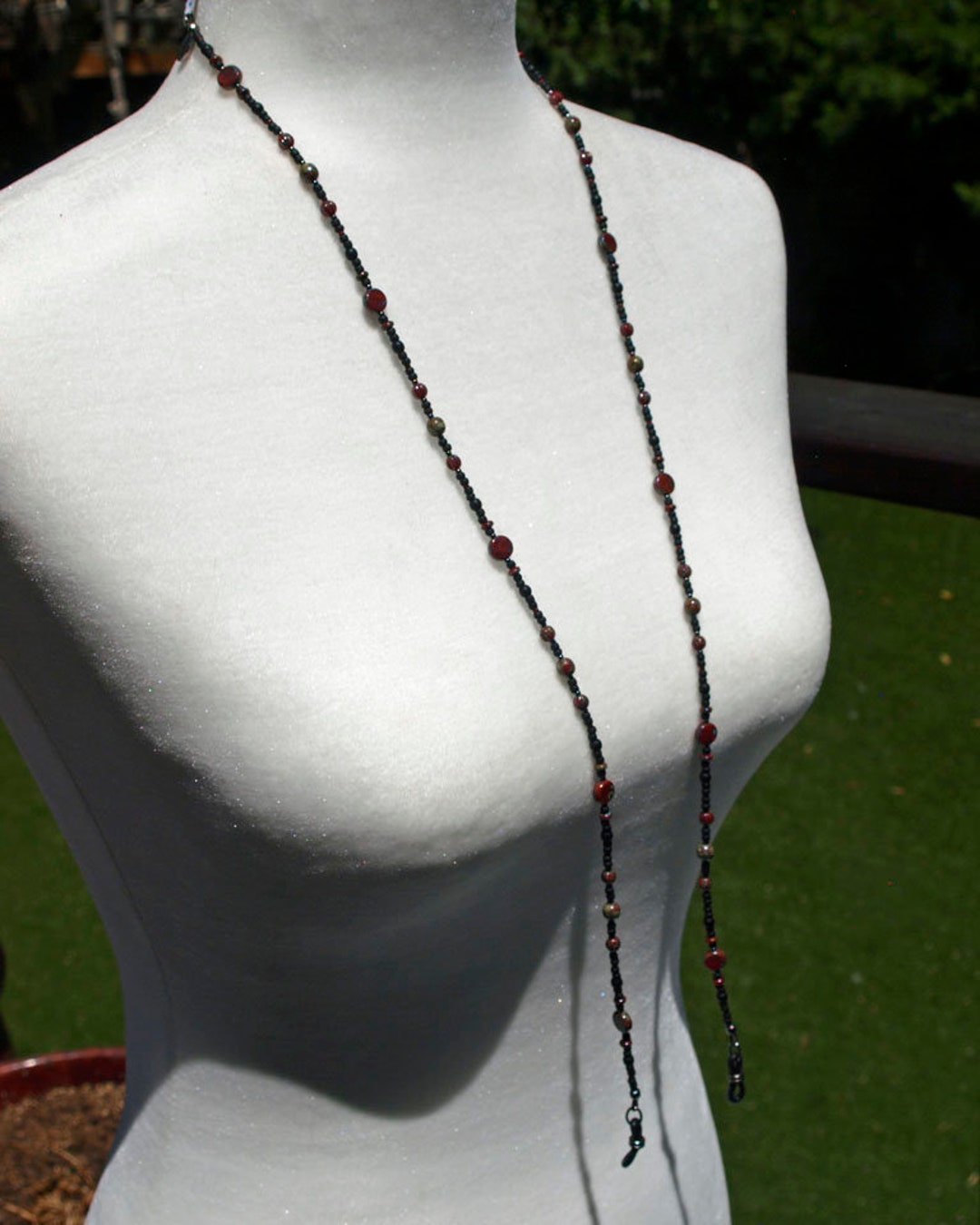 Black and Red Picasso - Model 410 Glasses and Mask Chain Necklace - Etsy