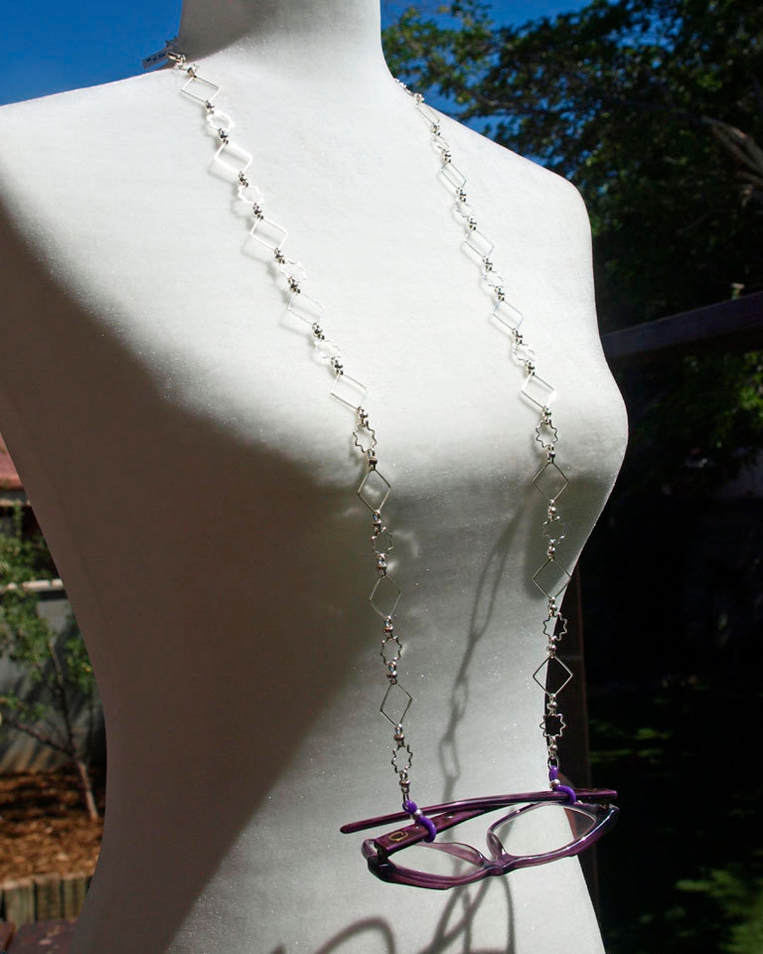 Silver Sun Chain - Model 650 Glasses and Mask Chain Necklace - Etsy