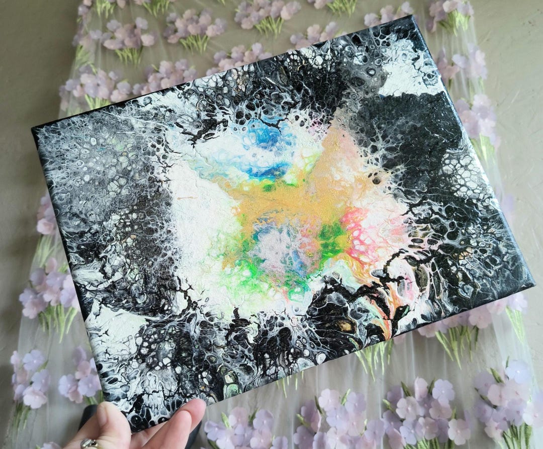 Rainbow UV Reactive 10”x12” Acrylic Painting - Etsy