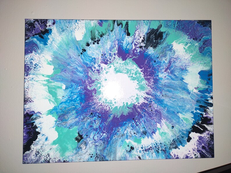 Neon Supernova UV Reactive Poster Size 18x24 Acrylic Abstract Pour ...
