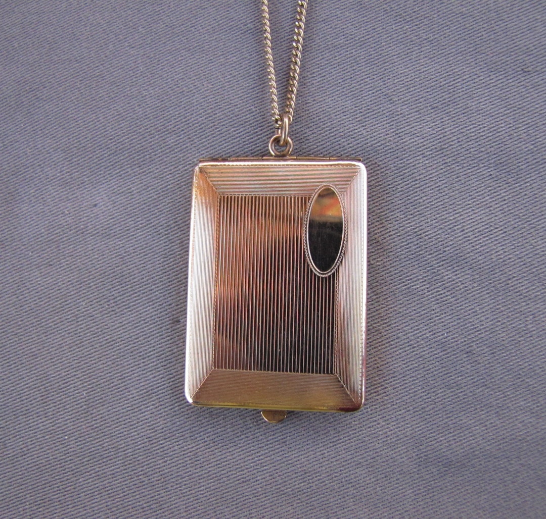 Antique Art Deco Rolled Gold Extra Large Picture Locket Necklace - Etsy