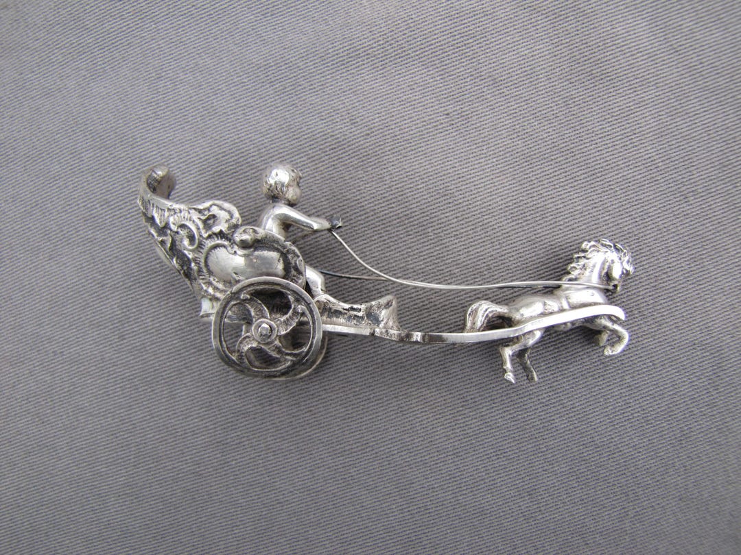 Antique Coin Silver Boy With Chariot Toy Figurine - Etsy