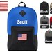 Personalized Kids Backpack American Flag, Embroidered Monogrammed Name ...