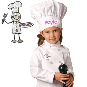 Kids Chef Coat Jacket With Personalized Chef Hat and Stick Chef ...