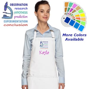 Personalized Science Apron Embroidered Scientific Method Design Teacher ...