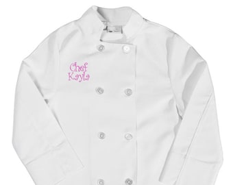 Personalized Kids Pink Chef Coat Jacket Short Sleeve - Etsy