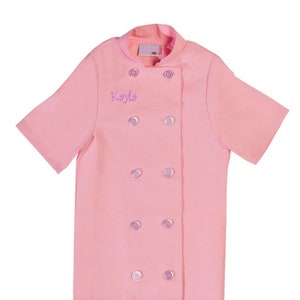 Personalized Kids Pink Chef Coat Jacket Short Sleeve - Etsy