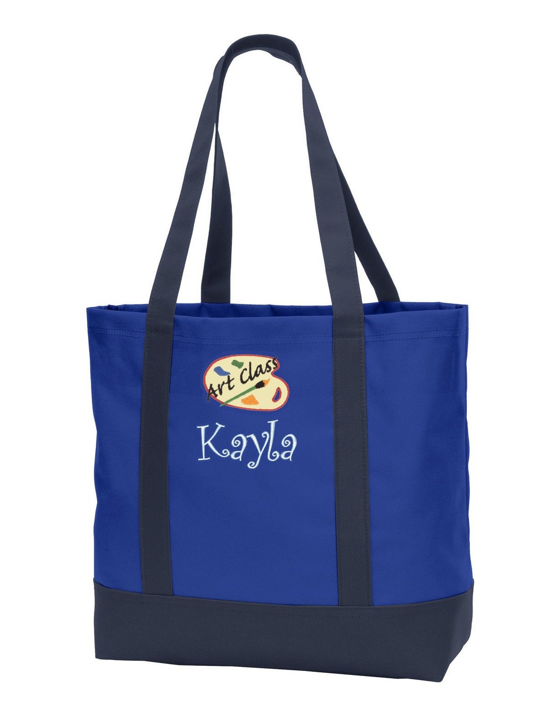 Personalized Blue Art Class Tote Bag Embroidered School Monogrammed ...