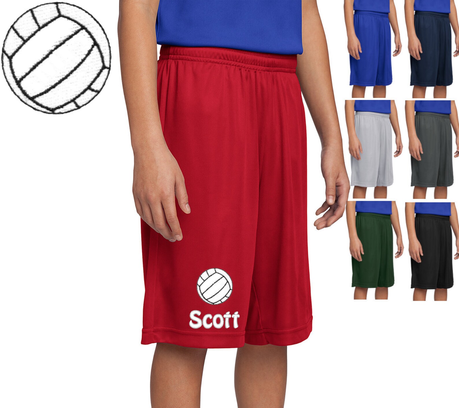Personalized Kids Volleyball Shorts Embroidered Monogrammed | Etsy