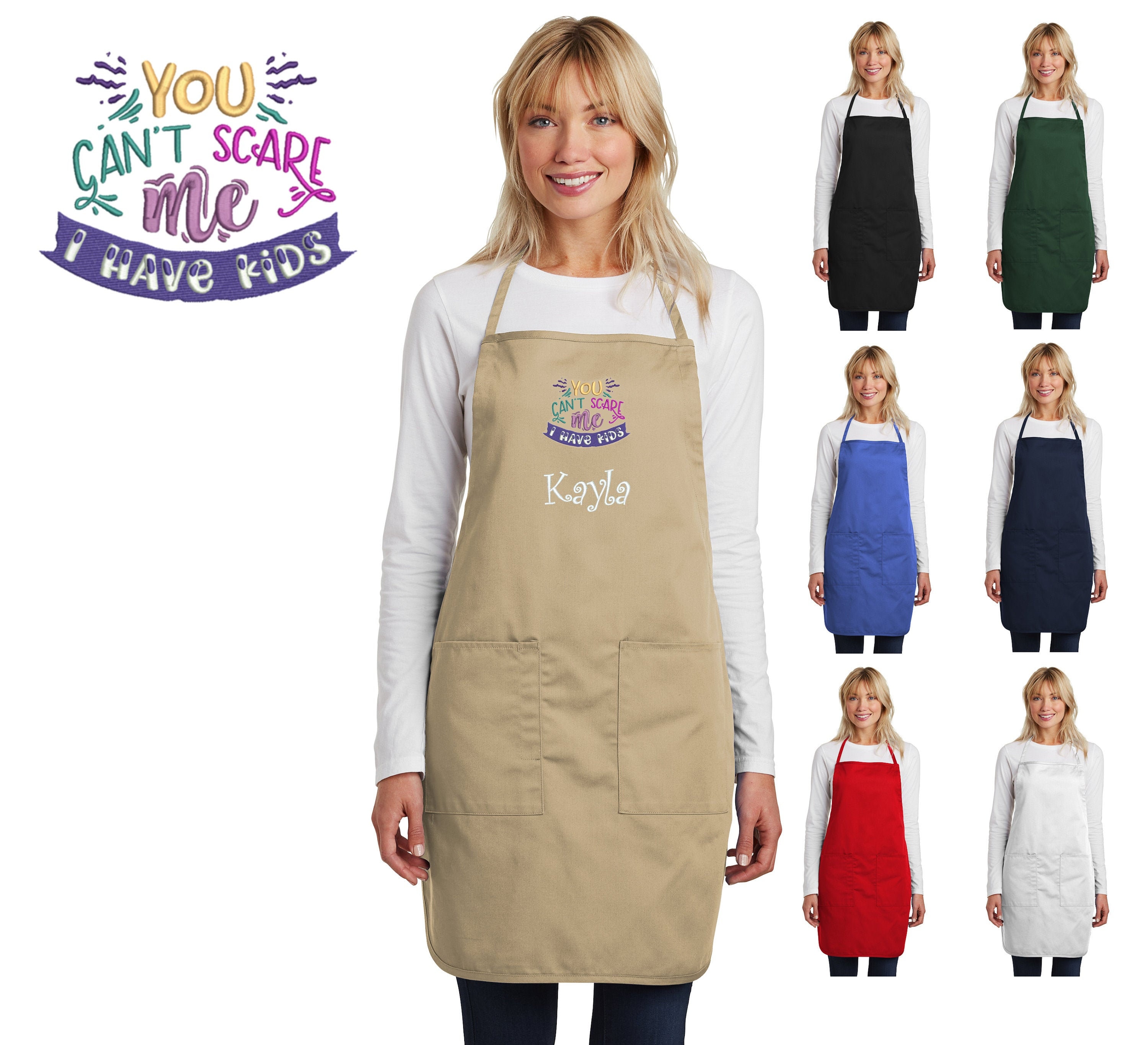 Personalized Mom Apron Embroidered Moms Name Mothers Day | Etsy