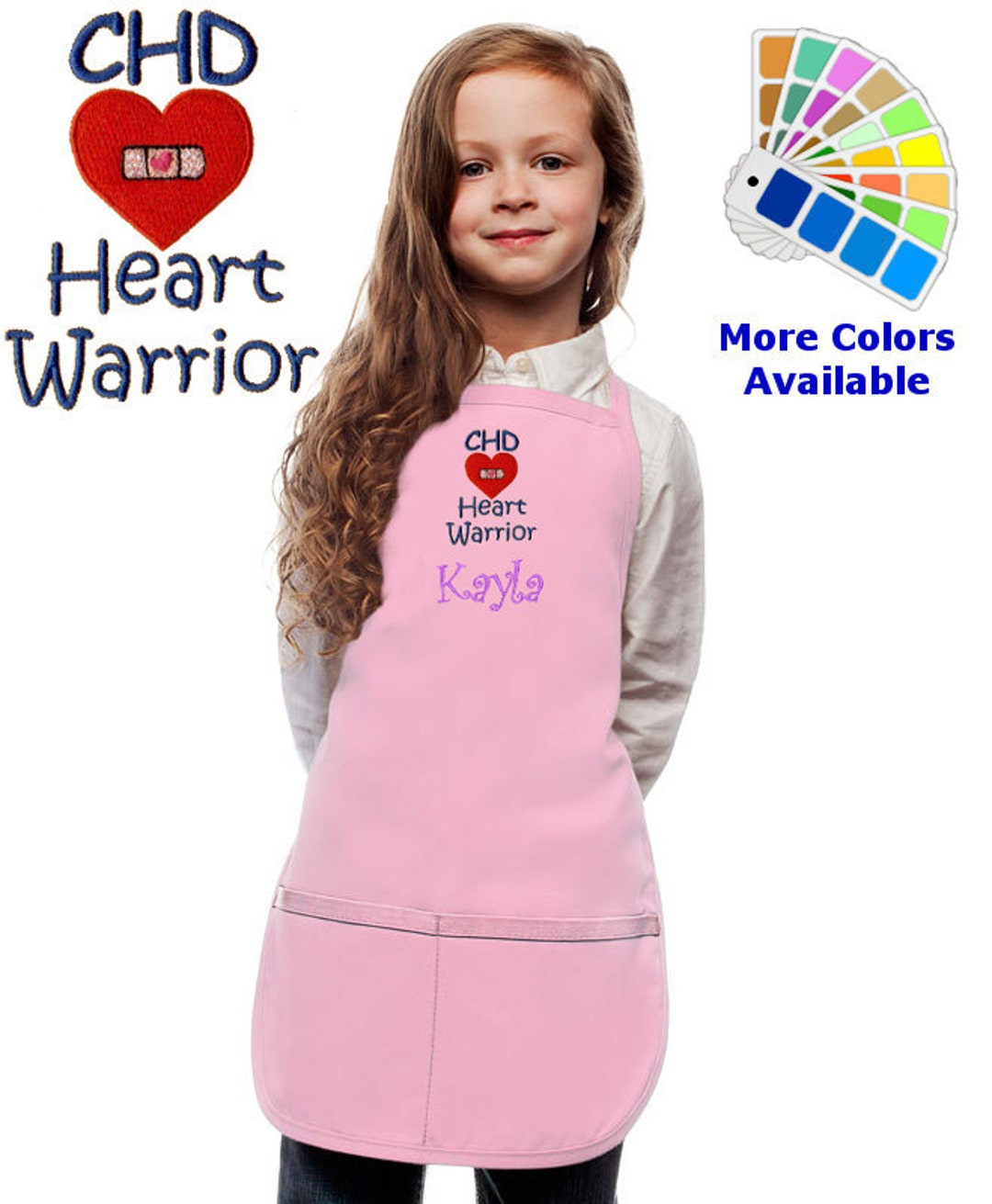 Personalized Kids Apron With CHD Heart Warrior Embroidery Design ...