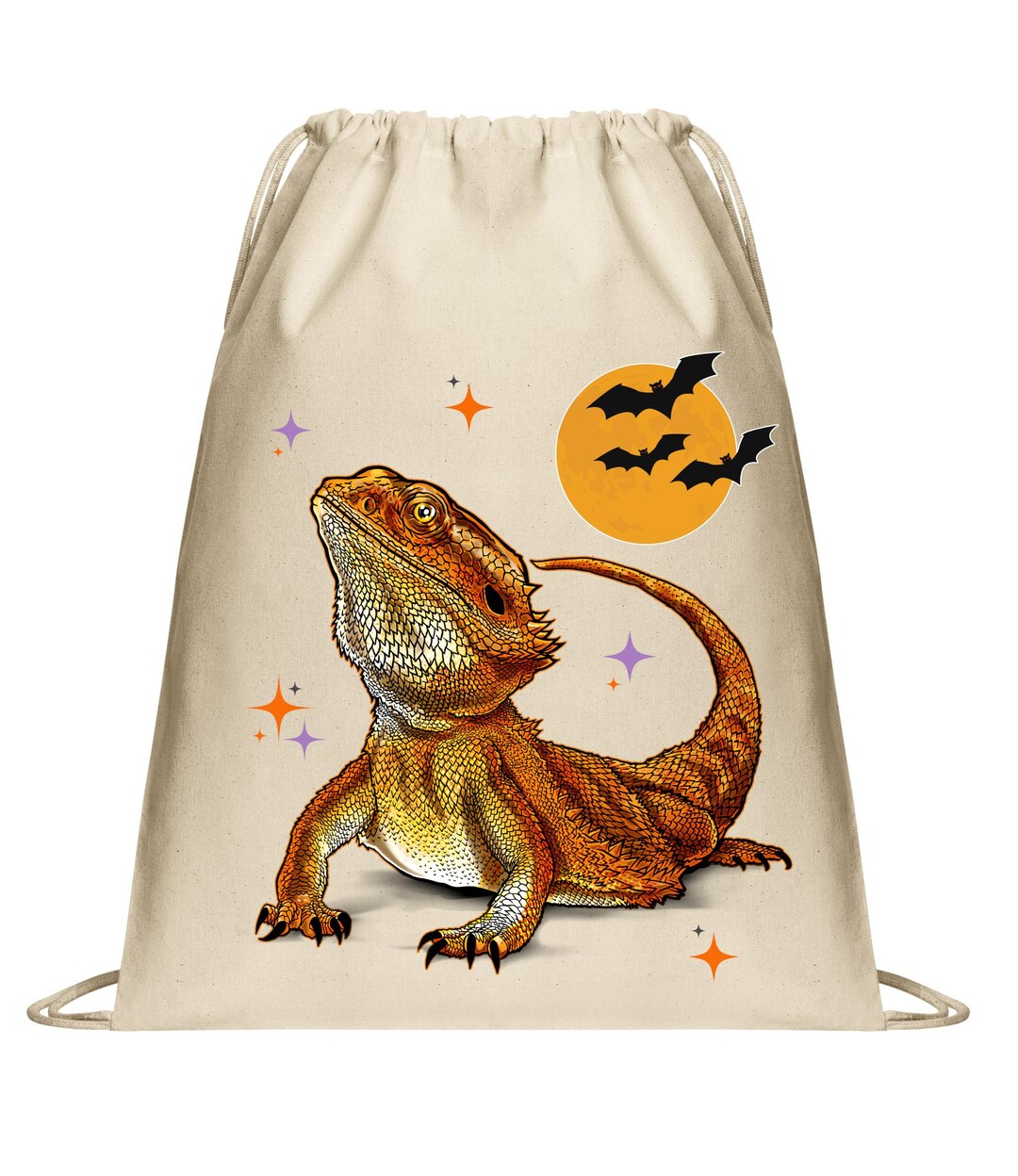 Halloween Bearded Dragon Cinch Pack, Drawstring Reptile Lover Backpack ...