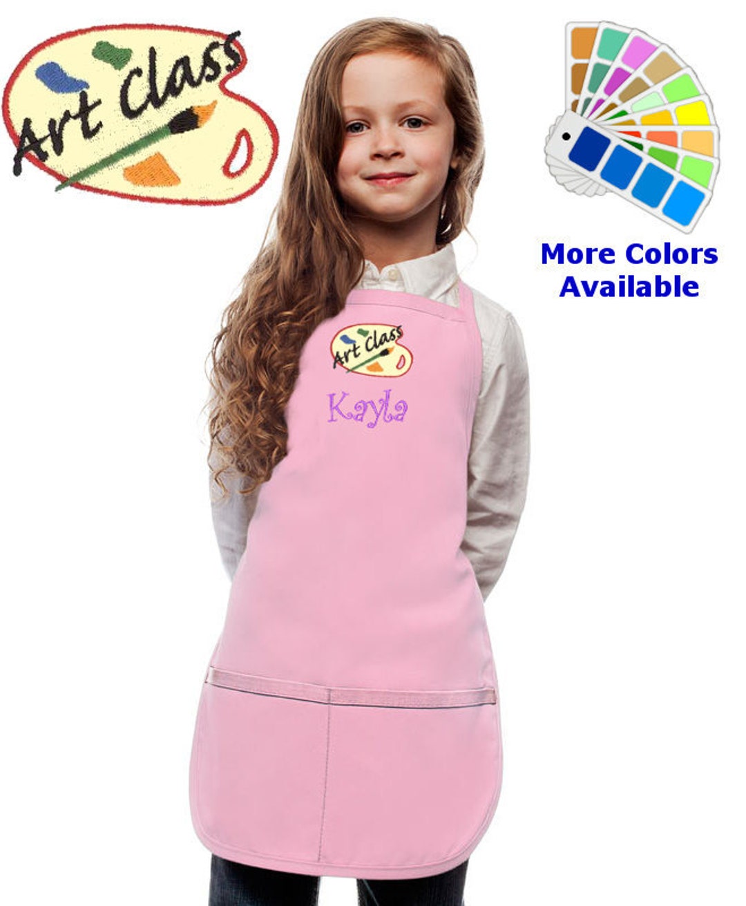 Personalized Kids Art Smock With Art Class Palette Embroidery Design - Etsy